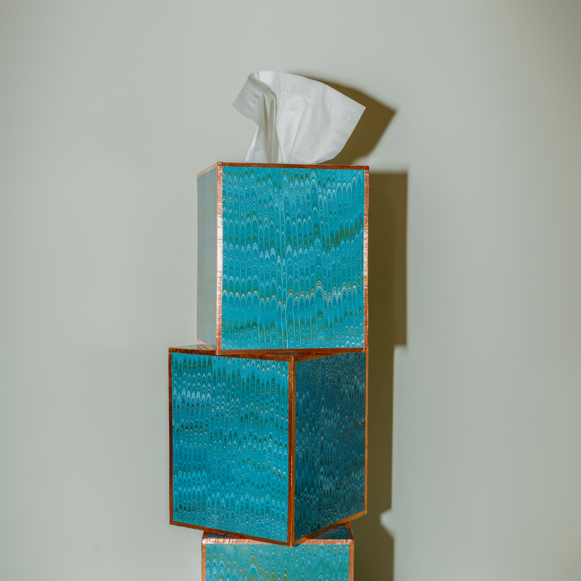 Blue Marbleized Tissue Box Cover – Persay
